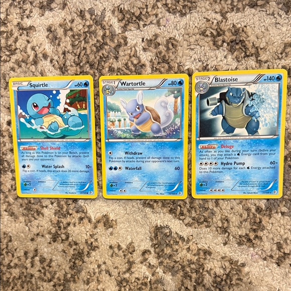 Pokemon | Toys | Pokemon Blue And Yellow Trading Card Trio | Poshmark